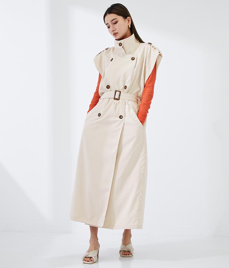 ピーチ スタンドカラー スリーブレス ジャケット 365-8754 – ANAP オンラインショップ