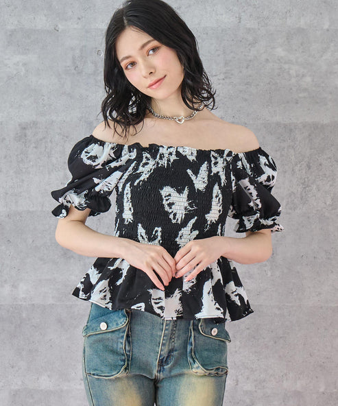 バタフライ ペプラム ブラウス 153-5804 – ANAP オンラインショップ