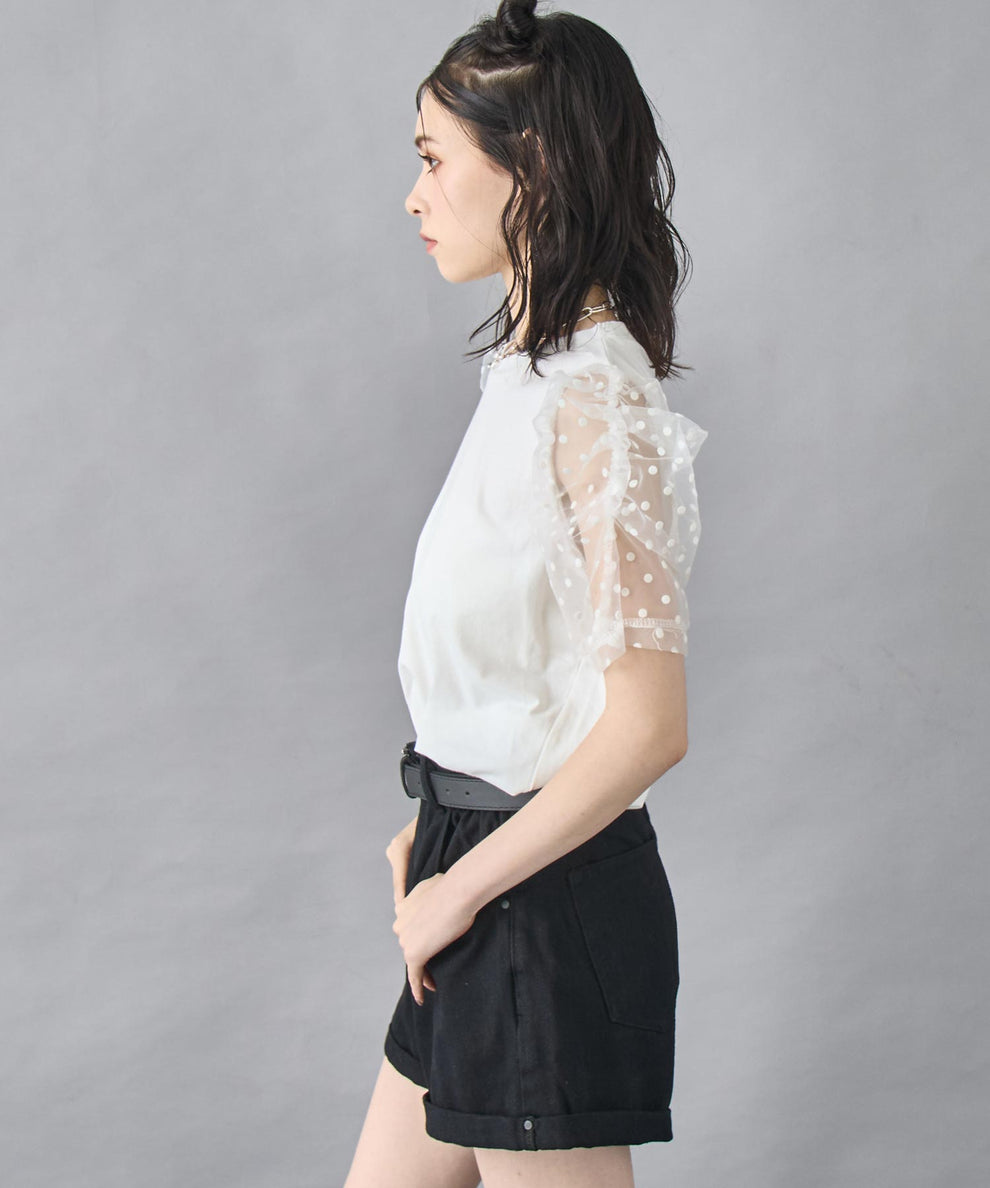 シアー ドット スリーブ Tシャツ トップス 153-5826 – ANAP オンラインショップ