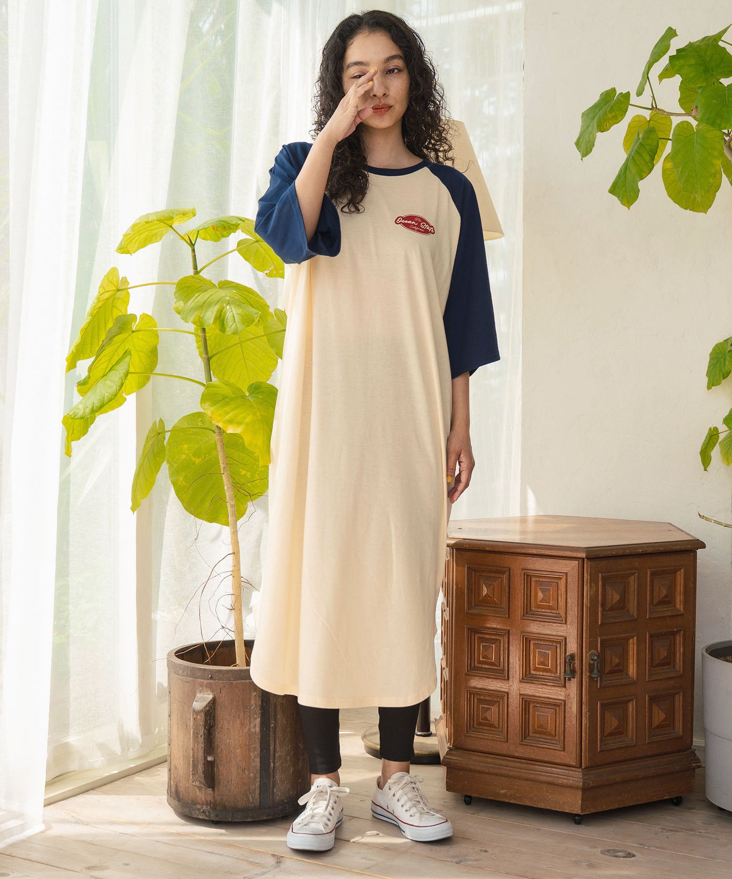 ラグラン サークル ロゴ ビッグ マキシ 5分袖 Tシャツワンピース 857-5952 – ANAP オンラインショップ