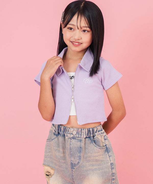 ダブル ジップ リブ トップス 【ジュニアお揃い】 423-3435 – ANAP オンラインショップ