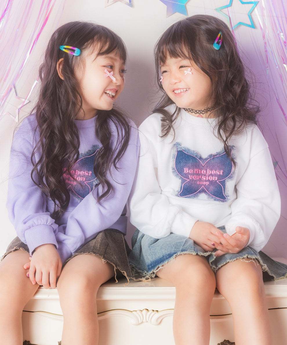 バタフライ デニムワッペン 付き ウエストクロス スウェット 423-3496 – ANAP オンラインショップ