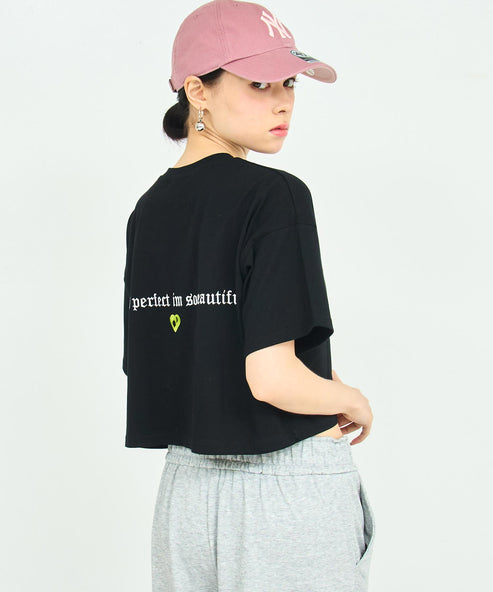 メッセージ ハート 刺繍 クロップド Tシャツ 793-9330 – ANAP オンラインショップ