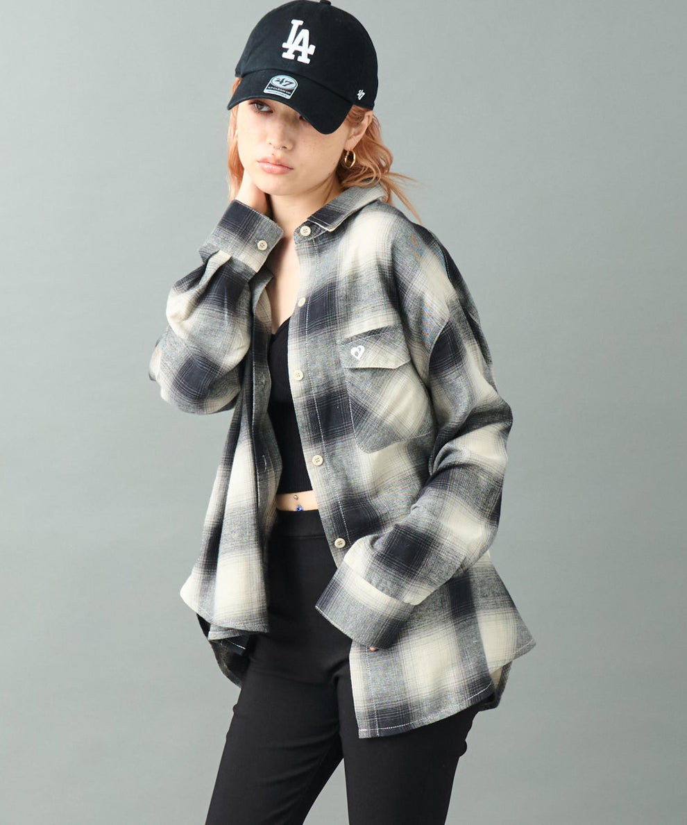オンブレ チェック 刺繍 オーバーサイズ シャツ 793-9334 – ANAP オンラインショップ