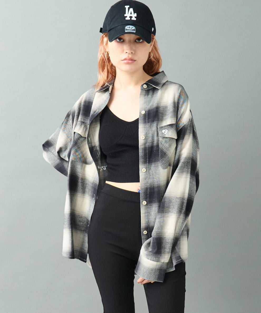 オンブレ チェック 刺繍 オーバーサイズ シャツ 793-9334 – ANAP オンラインショップ