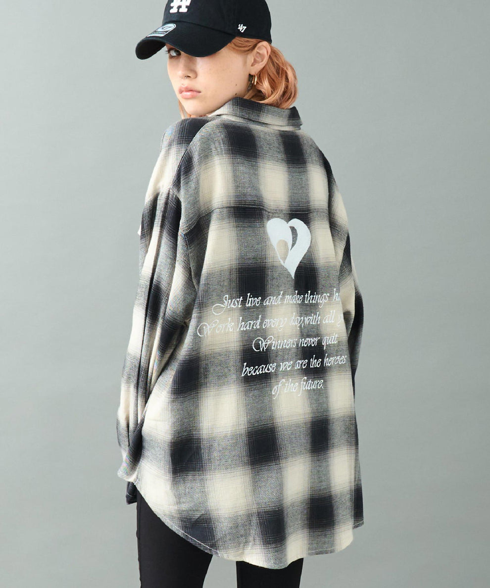 オンブレ チェック 刺繍 オーバーサイズ シャツ 793-9334 – ANAP オンラインショップ