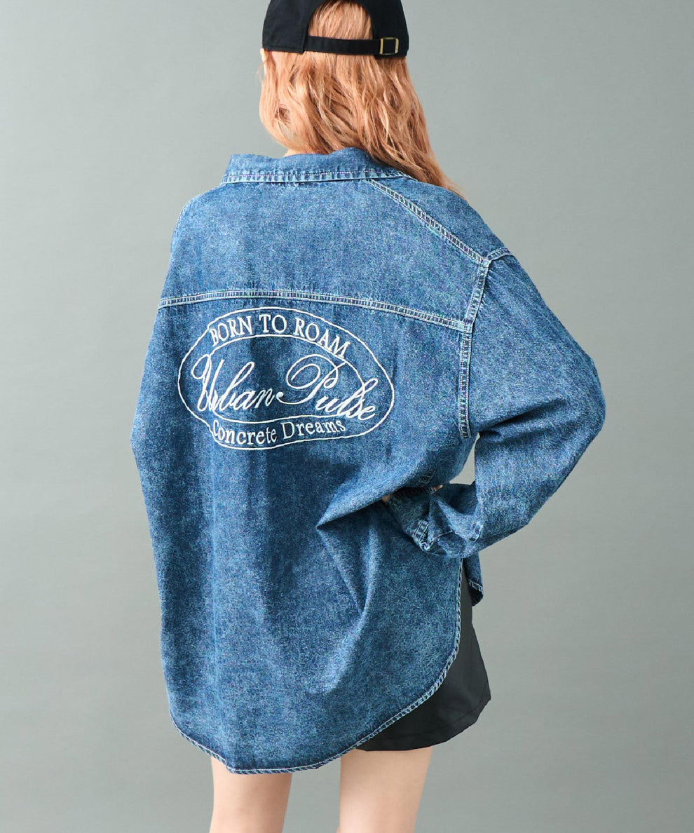 ケミカルウォッシュ 刺繍 オーバーサイズ デニム シャツ 793-9335 – ANAP オンラインショップ