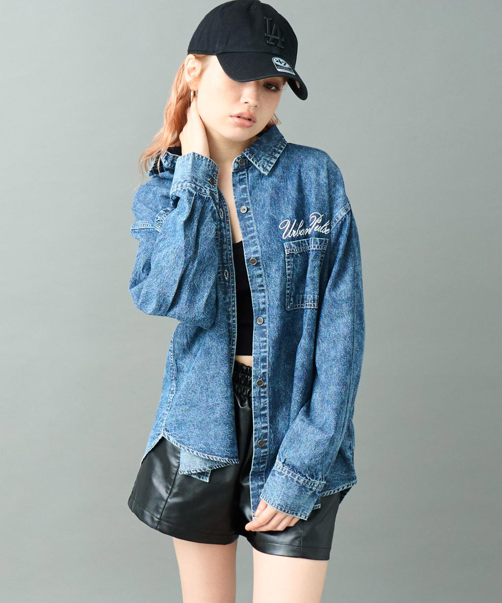ケミカルウォッシュ 刺繍 オーバーサイズ デニム シャツ 793-9335 – ANAP オンラインショップ