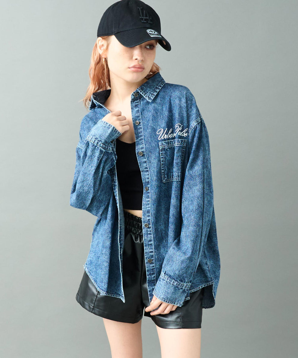 ケミカルウォッシュ 刺繍 オーバーサイズ デニム シャツ 793-9335 – ANAP オンラインショップ