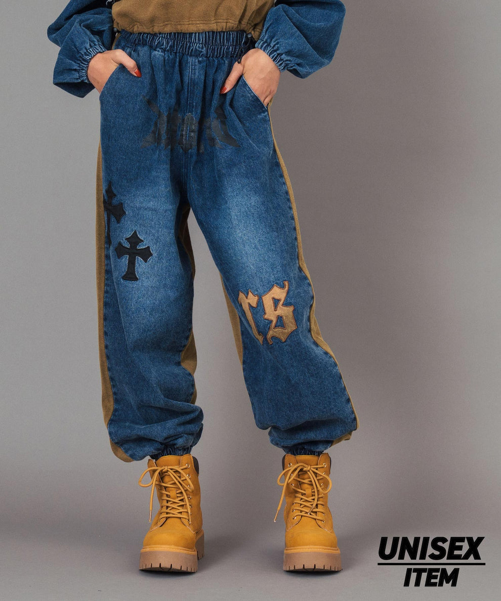 ANAP R＋S ブリーチ スウェット 切替 デニム ジョガーパンツ【ユニセックス】 912-7821 – ANAP オンラインショップ