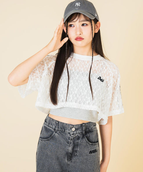 ライン入 レース クロップド トップス 913-7679 – ANAP オンラインショップ