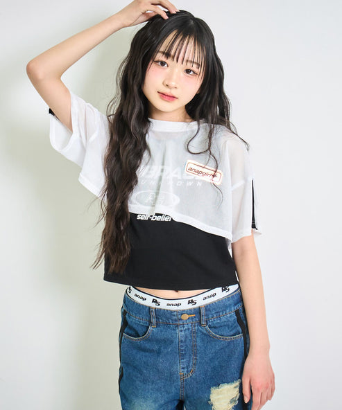 ショート メッシュ トップス × タンクトップ SET 918-7663 – ANAP オンラインショップ