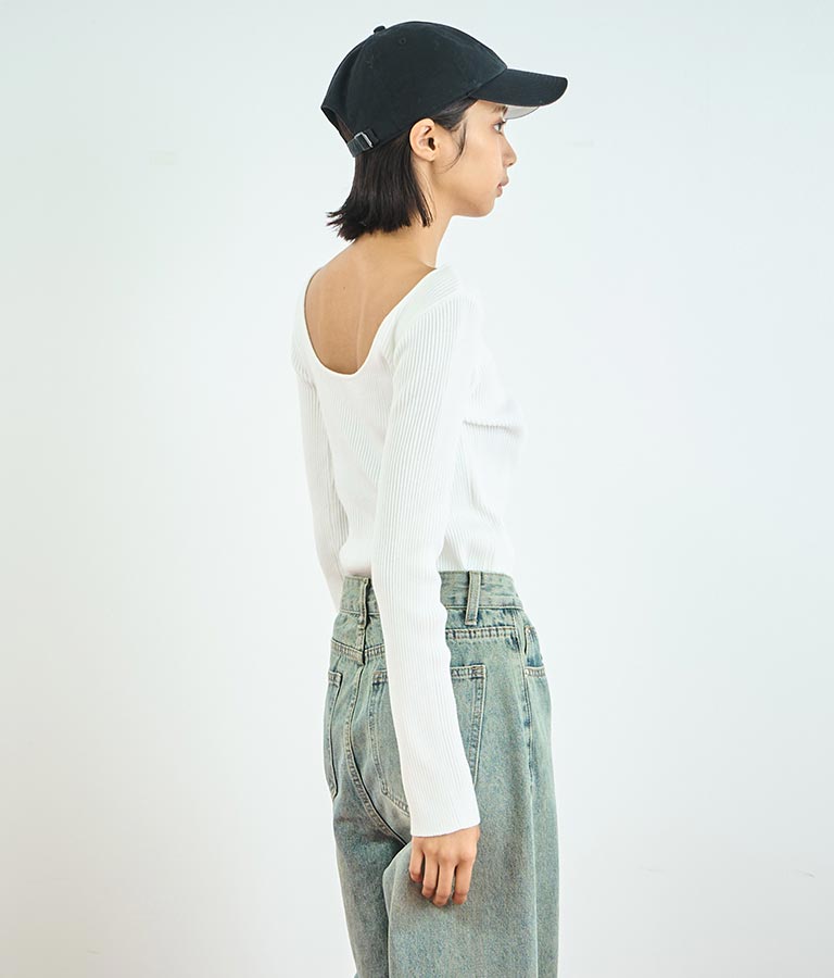 サムホール バック オープン リブ ニット トップス 153-5304 – ANAP オンラインショップ