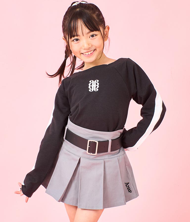 袖 ライン 切替 ミニ裏毛 オフショルダー トップス 423-3350 – ANAP オンラインショップ