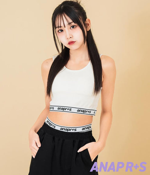 ANAP R+S【リラスポ】パッド入り ロゴ ゴム ショート丈 リブ タンクトップ 913-7622 – ANAP オンラインショップ