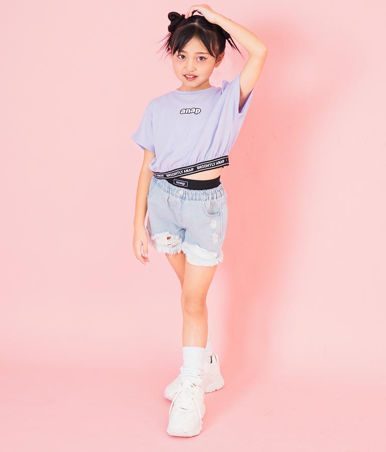 肩アキ ウエスト ロゴゴム トップス 423-3373 – ANAP オンラインショップ